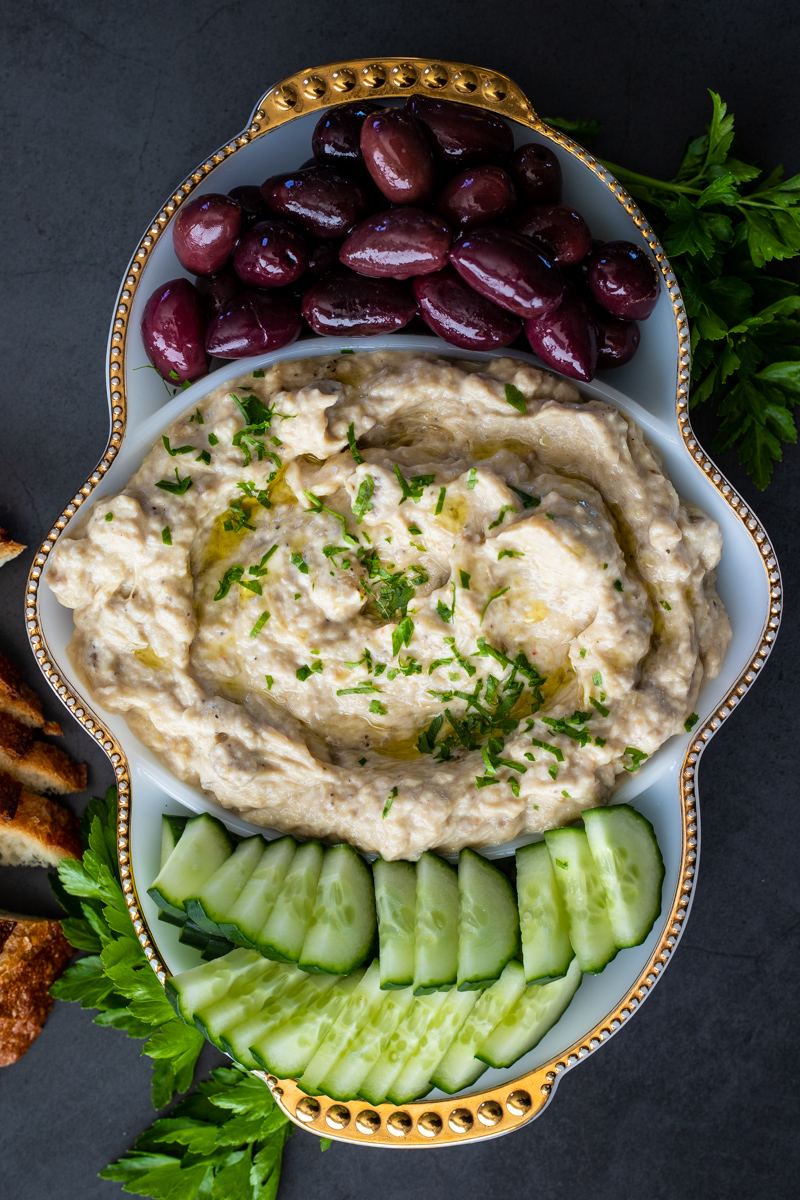 Mutabal Dip, a traditional Syrian and Lebanese recipe.
