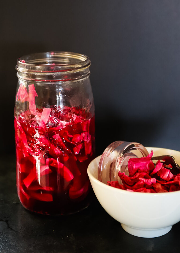 Red cabbage sauerkraut-naturally fermented pickled cabbage