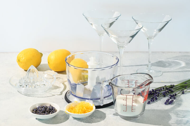 Lavender Lemon Drop Martini With Cocktail Sugar Rim Drinks