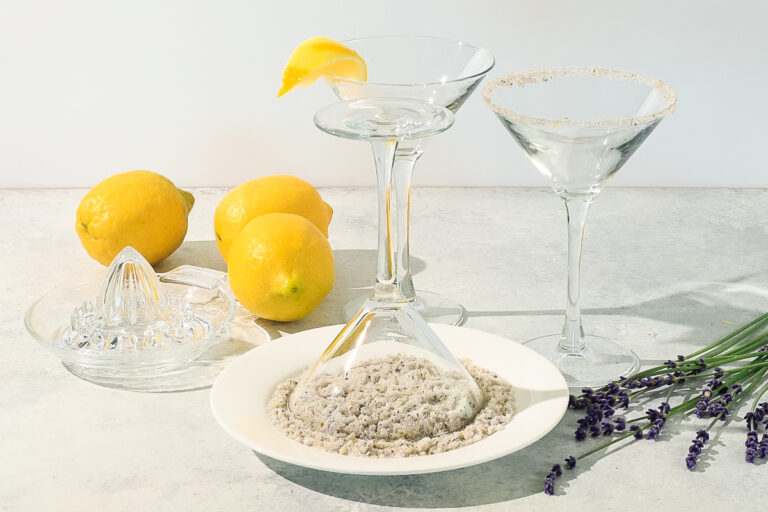 Lavender Lemon Drop Martini With Cocktail Sugar Rim Drinks
