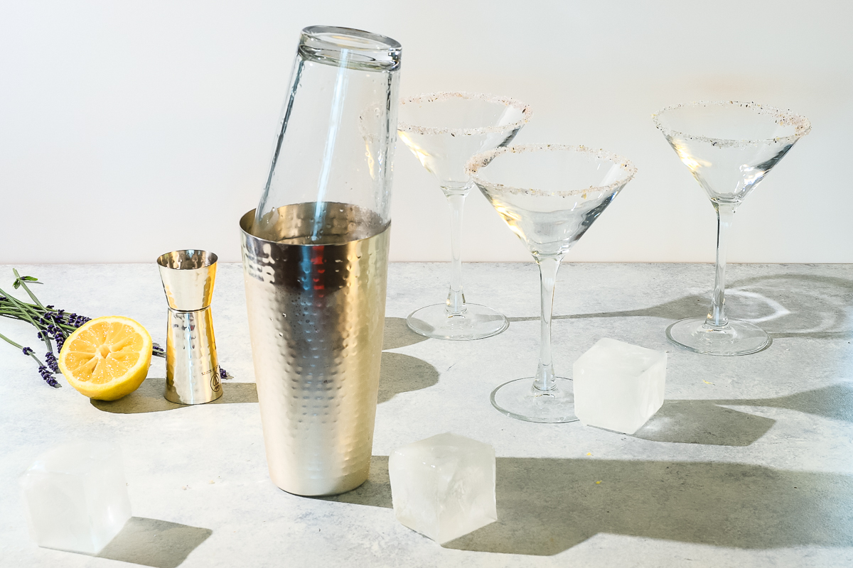 Lavender Lemon Drop Martini With Cocktail Sugar Rim Drinks