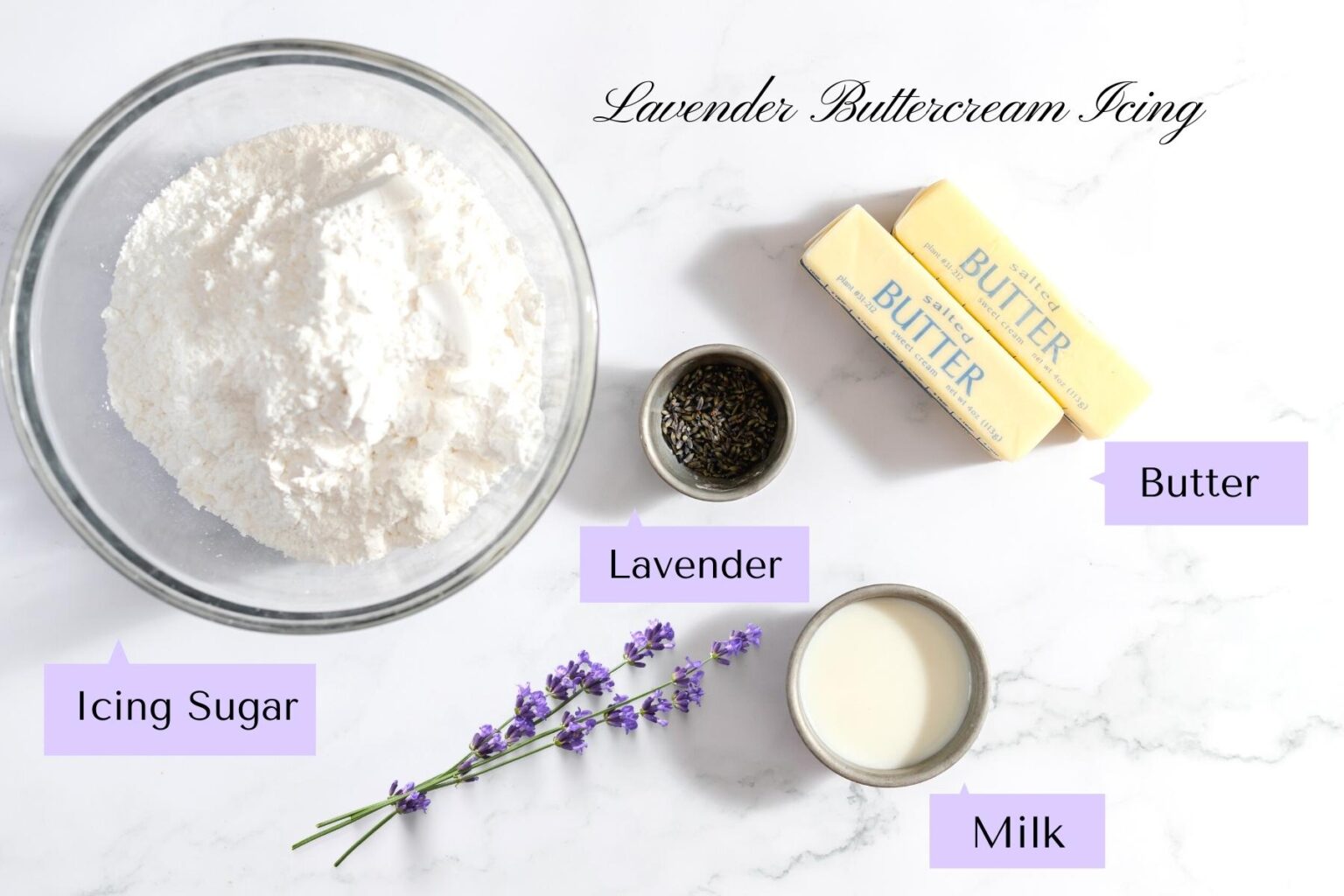 How To Make Easy Lavender Buttercream Frosting (Icing)