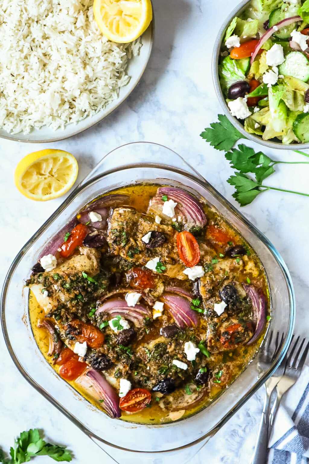 Easy Baked Greek Cod Recipe with Lemon and Garlic - West Coast Kitchen ...