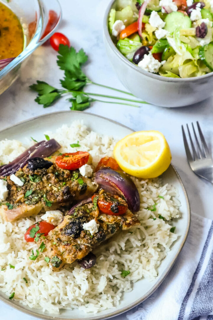 Easy Baked Greek Cod Recipe with Lemon and Garlic - West Coast Kitchen ...