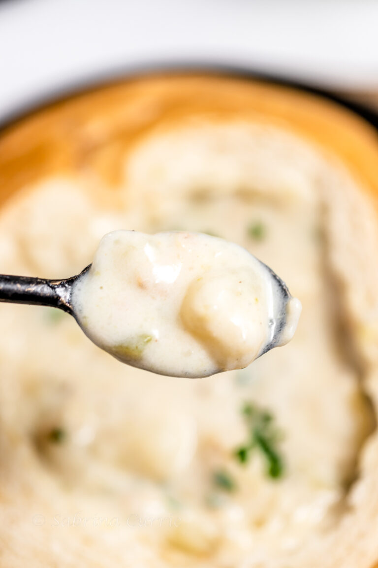 Creamy Clam Chowder In A Bread Bowl - Easy Recipe (GF option) - West ...