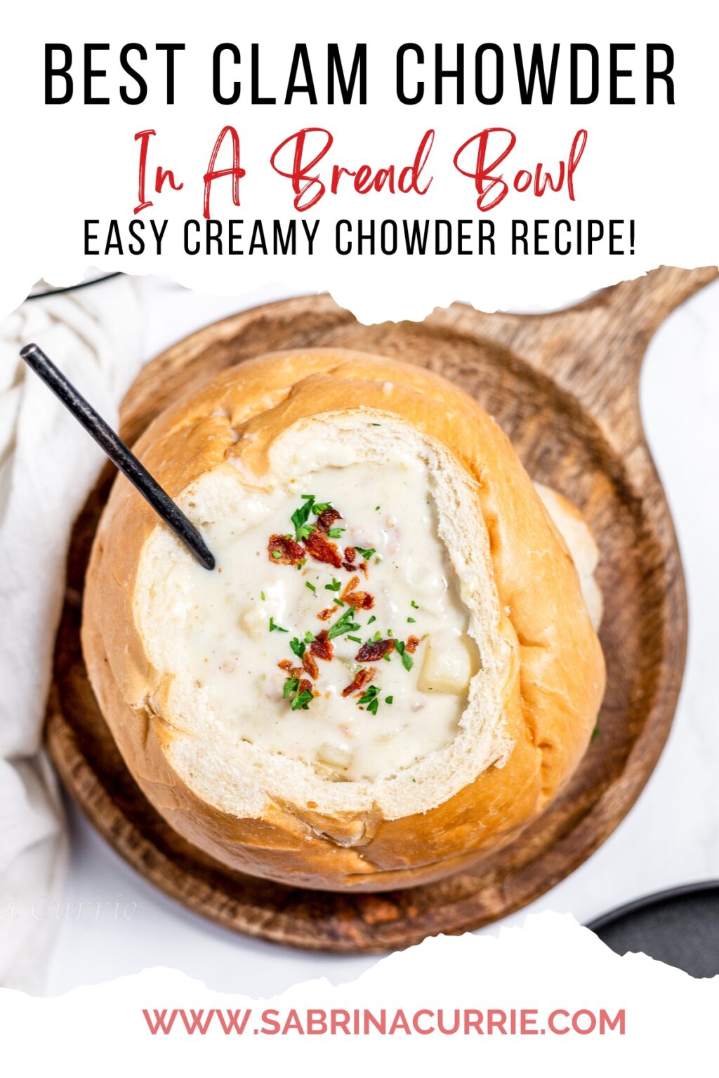 Creamy Clam Chowder In A Bread Bowl - Easy Recipe (GF option) - West ...