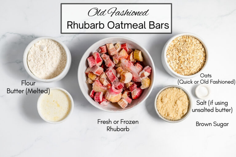Easy Old Fashioned 5-Ingredient Oatmeal Rhubarb Bars - West Coast ...