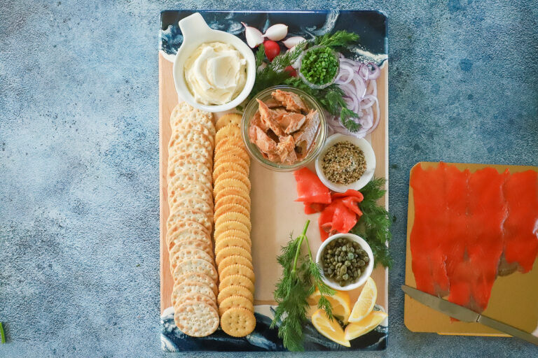 Smoked Salmon, Crackers And Cream Cheese Platter - West Coast Kitchen ...
