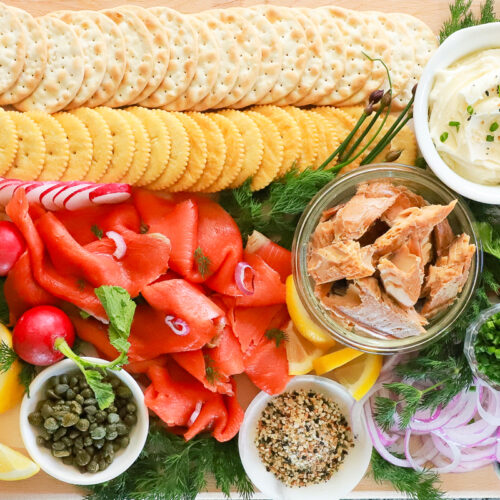 Smoked Salmon, Crackers And Cream Cheese Platter - West Coast Kitchen ...
