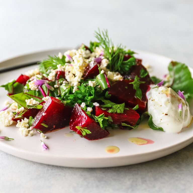 Greek Beet Salad With Feta And Greek Yogurt - West Coast Kitchen Garden