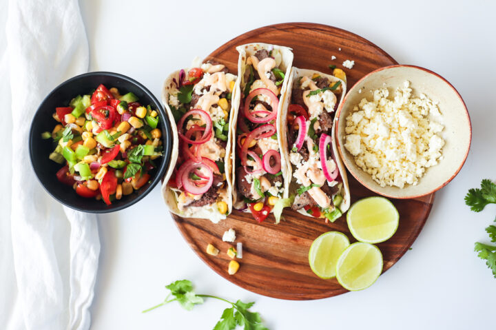 Leftover Steak Tacos With Salsa, Slaw And Spicy Mayo - West Coast ...