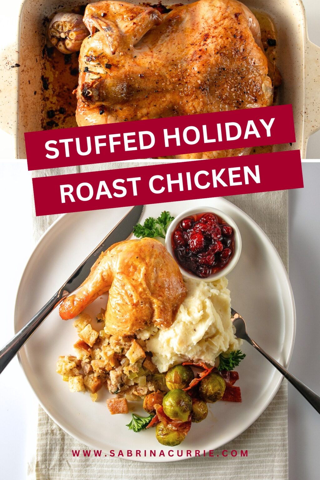 Stuffed Roast Chicken With Christmas Stuffing and Gravy - West Coast ...